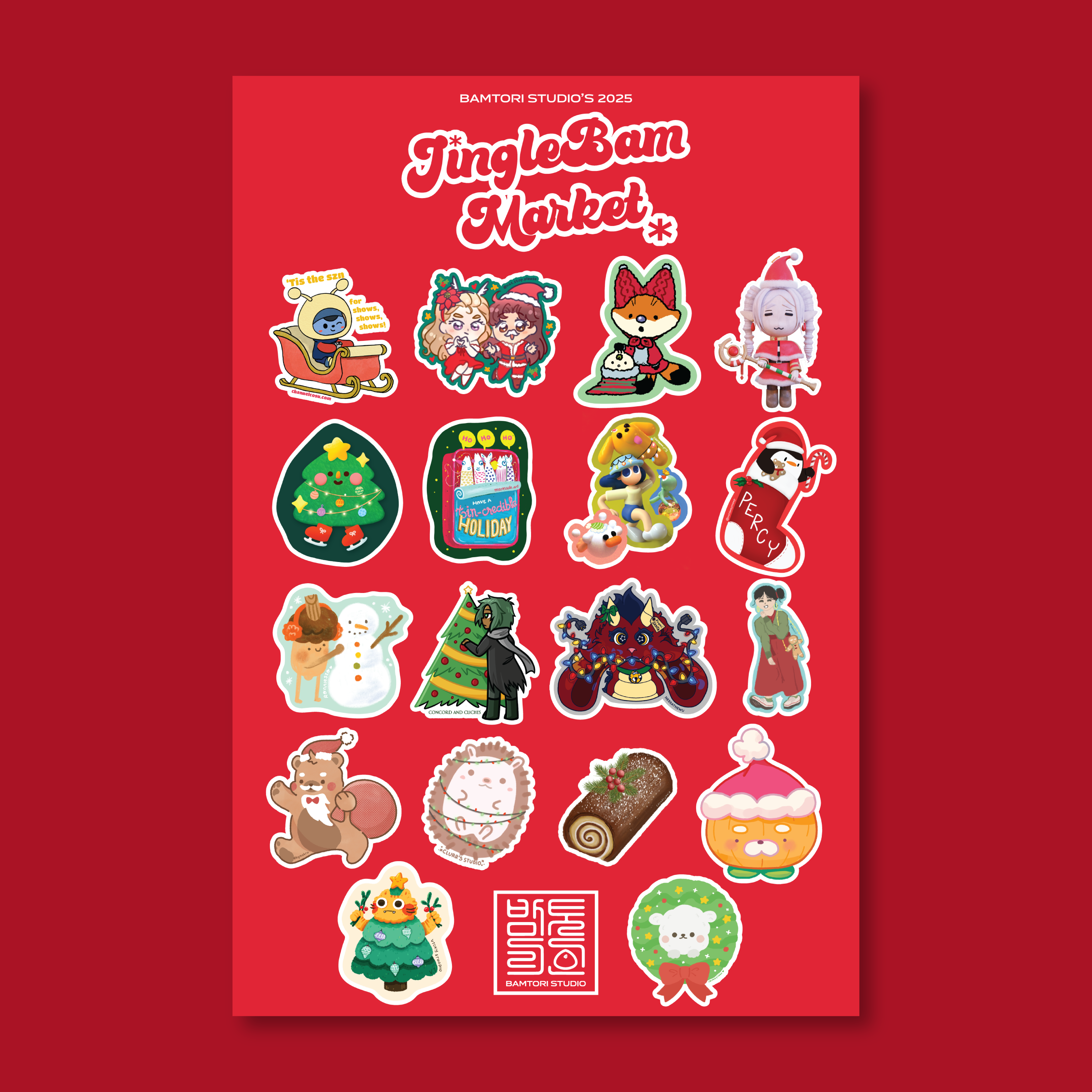 JingleBam '25 Exclusive Sticker Sheet – Bamtori Studio